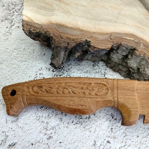 Wooden Carved Boline, Athame Ritual Dagger, Wood Magic Knife, Wicca Tribal Witches Altar Tool ...