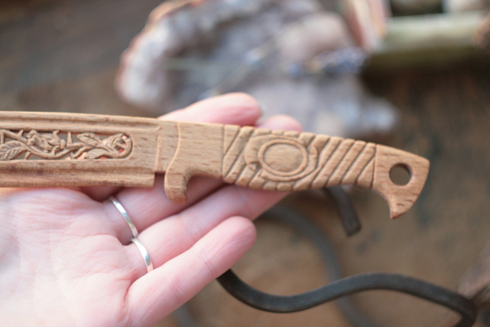 Wooden Carved Boline Athame Ritual Dagger Wood Magic Knife | Etsy