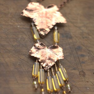 Long Leaf Necklace Ivy Leaves Electroformed Electroplated - Etsy
