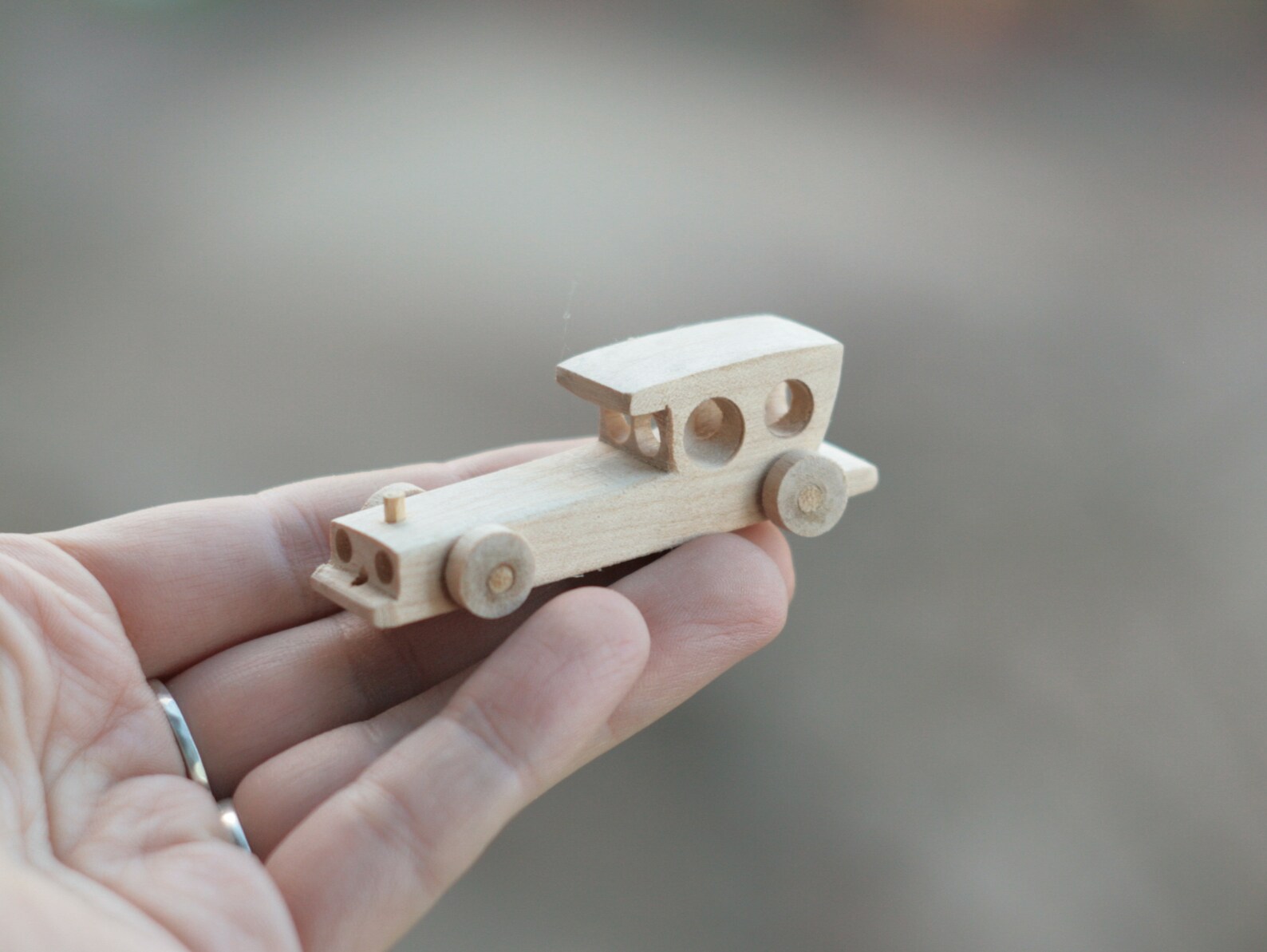 Vintage Wooden Sportscar Model Rotating Weels Collectible | Etsy
