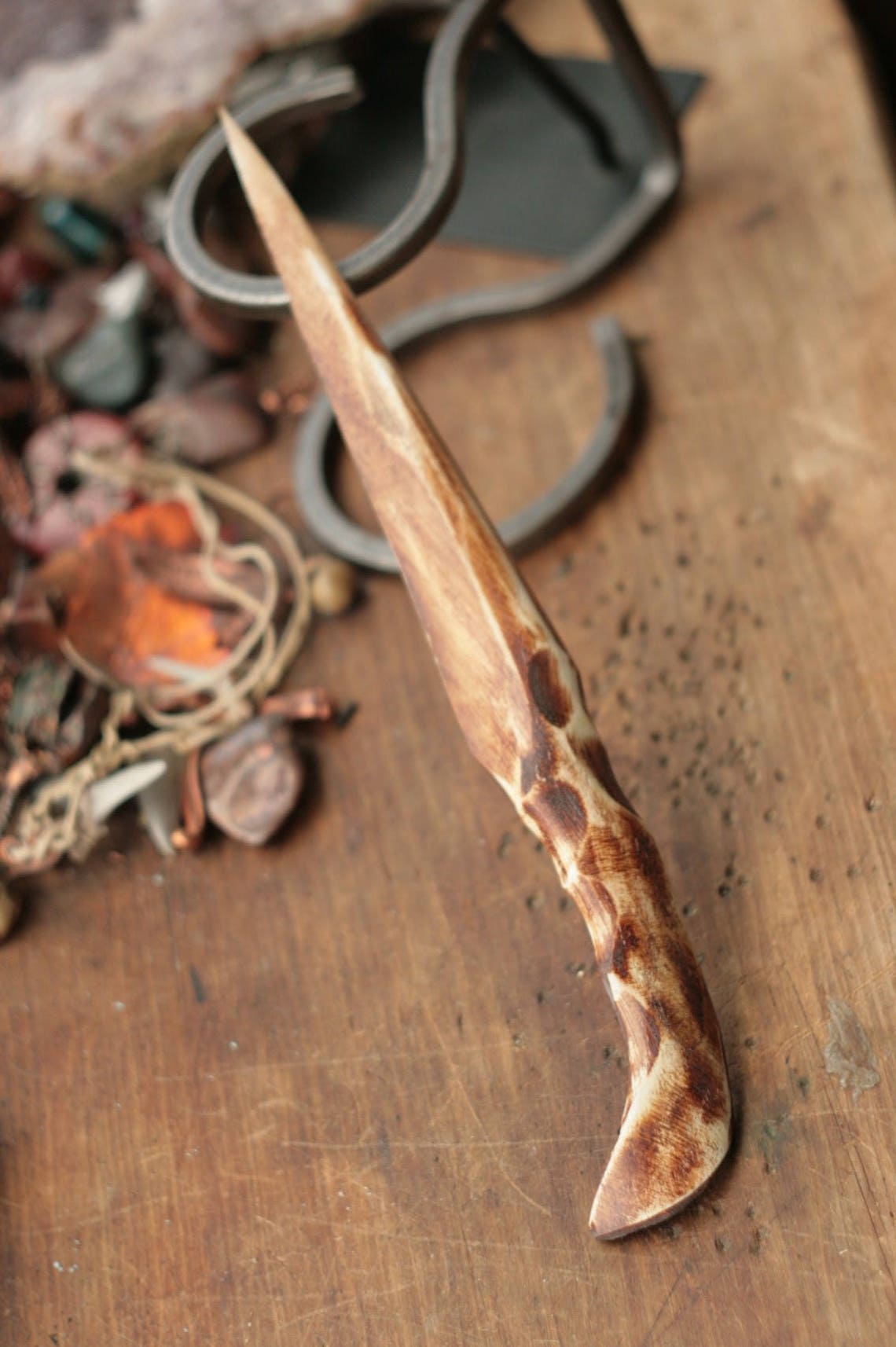 Ritual athame bone knife handcarved magic tool wicca tribal | Etsy