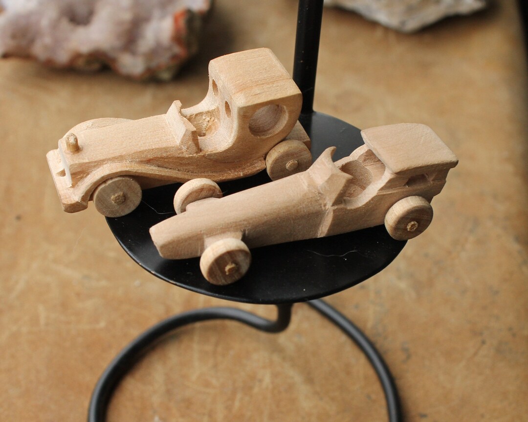Vintage Wooden Sportscar Model, Rotating Weels, Collectible Figurine ...
