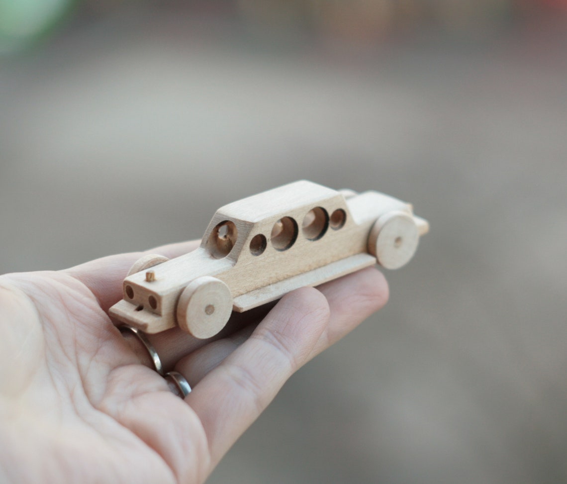 Vintage Wooden Sportscar Model Rotating Weels Collectible | Etsy