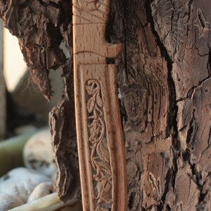 Wooden Carved Boline Athame Ritual Dagger Wood Magic Knife | Etsy