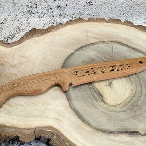 Wooden Carved Boline, Athame Ritual Dagger, Wood Magic Knife, Wicca Tribal Witches Altar Tool ...