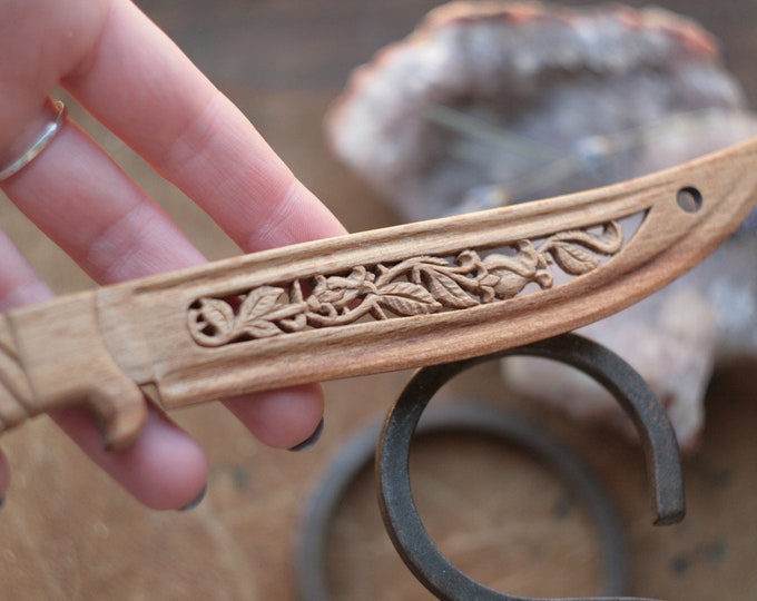 Wooden Carved Boline Athame Ritual Dagger Wood Magic Knife - Etsy