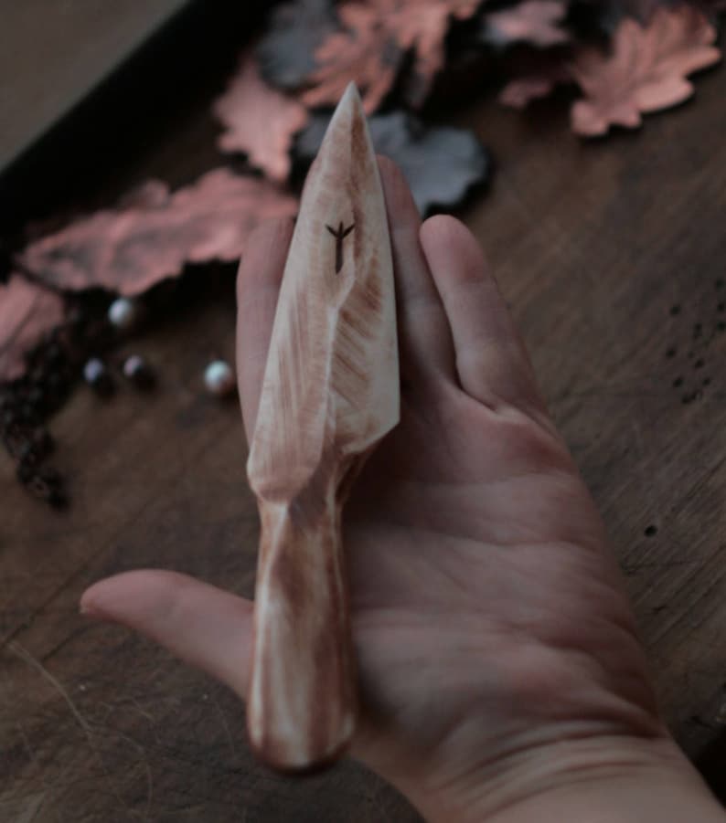 Bone ritual athame knife solid bone magic Knife wicca | Etsy