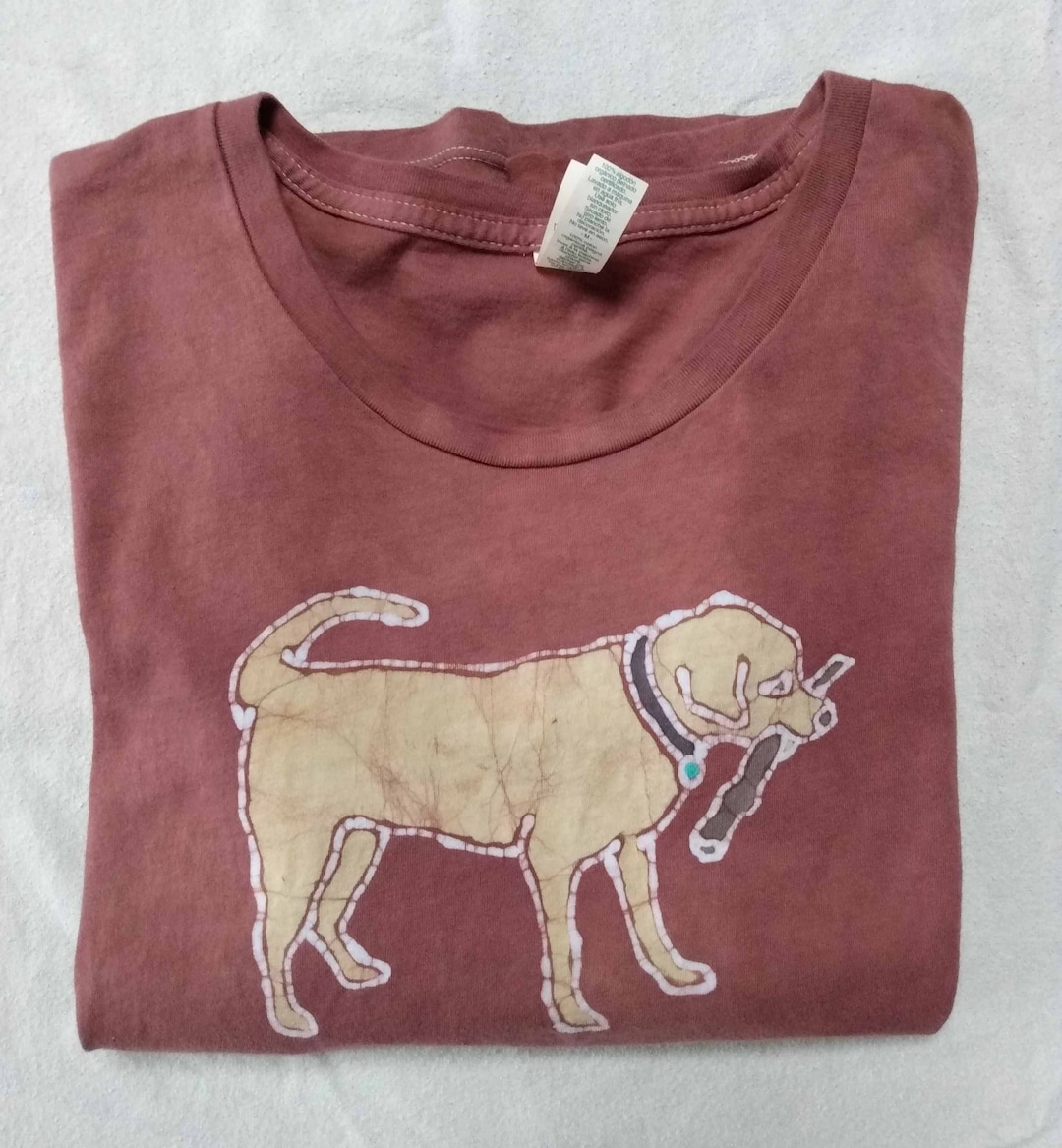 Hand-dyed Batik, Women's T-shirt With Dog, 100% Organic Cotton, See ...