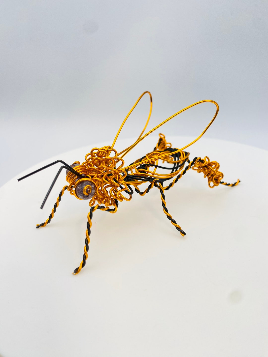 Bee Wire Sculpture, Metal Bee , Wire Wrapped Bee - Etsy