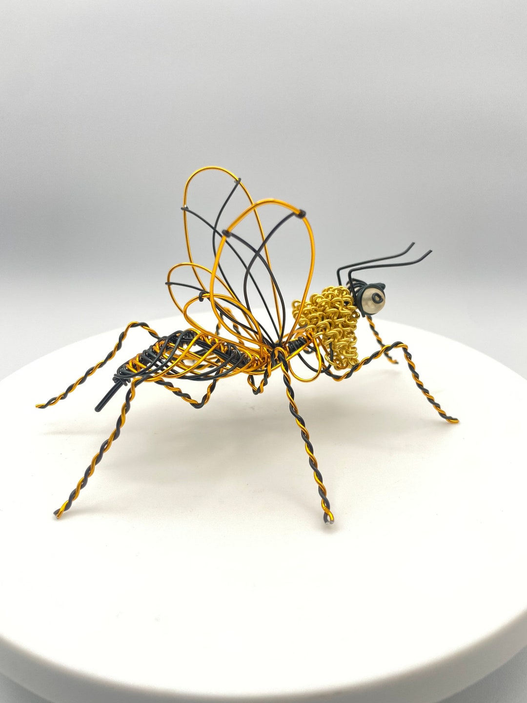 Bee Wire Sculpture Metal Bee Wire Wrapped Bee - Etsy