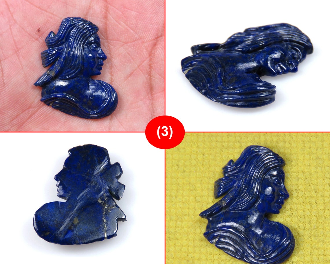 Natural Top Quality Lapis Lazuli Handcrafted Carve Lady Face | Etsy