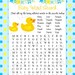 Rubber Duck Word Search Baby Shower Games Printable INSTANT DOWNLOAD ...