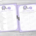 Elephant Baby Shower Games Purple and Gray Set of 8 Games Bundle Baby ...