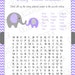 Elephant Baby Shower Games Purple and Gray Word Search Game - Etsy