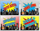 Superhero Party Large Signs INSTANT DOWNLOAD Superhero - Etsy