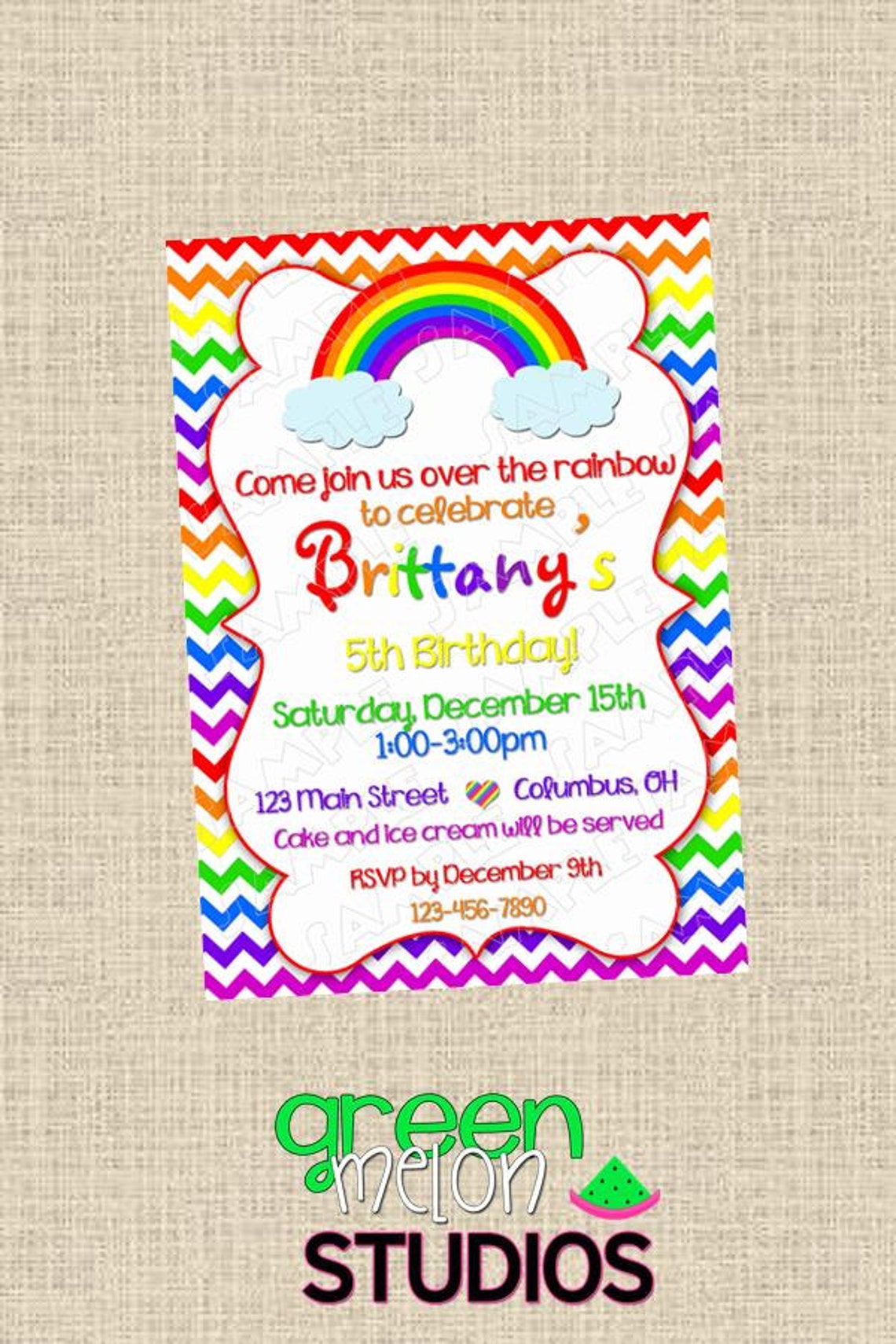 Rainbow Invitation Birthday Party Rainbow Party Printable - Etsy