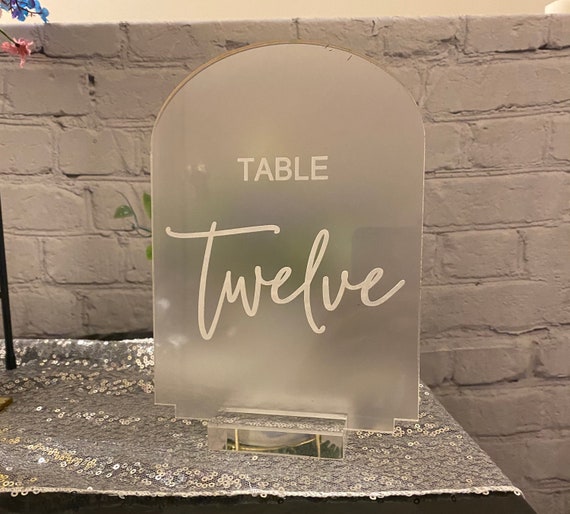 Engraved Frosted Acrylic Arch Table Numbers Frosted Acrylic - Etsy