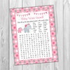 Pink Elephant Word Search Baby Shower Game Printable INSTANT DOWNLOAD ...
