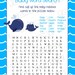 Whale Baby Shower Games Baby Word Search Printable Whale Games - Etsy