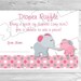 Pink Elephant Diaper Raffle Insert Cards Baby Shower Game Printable ...