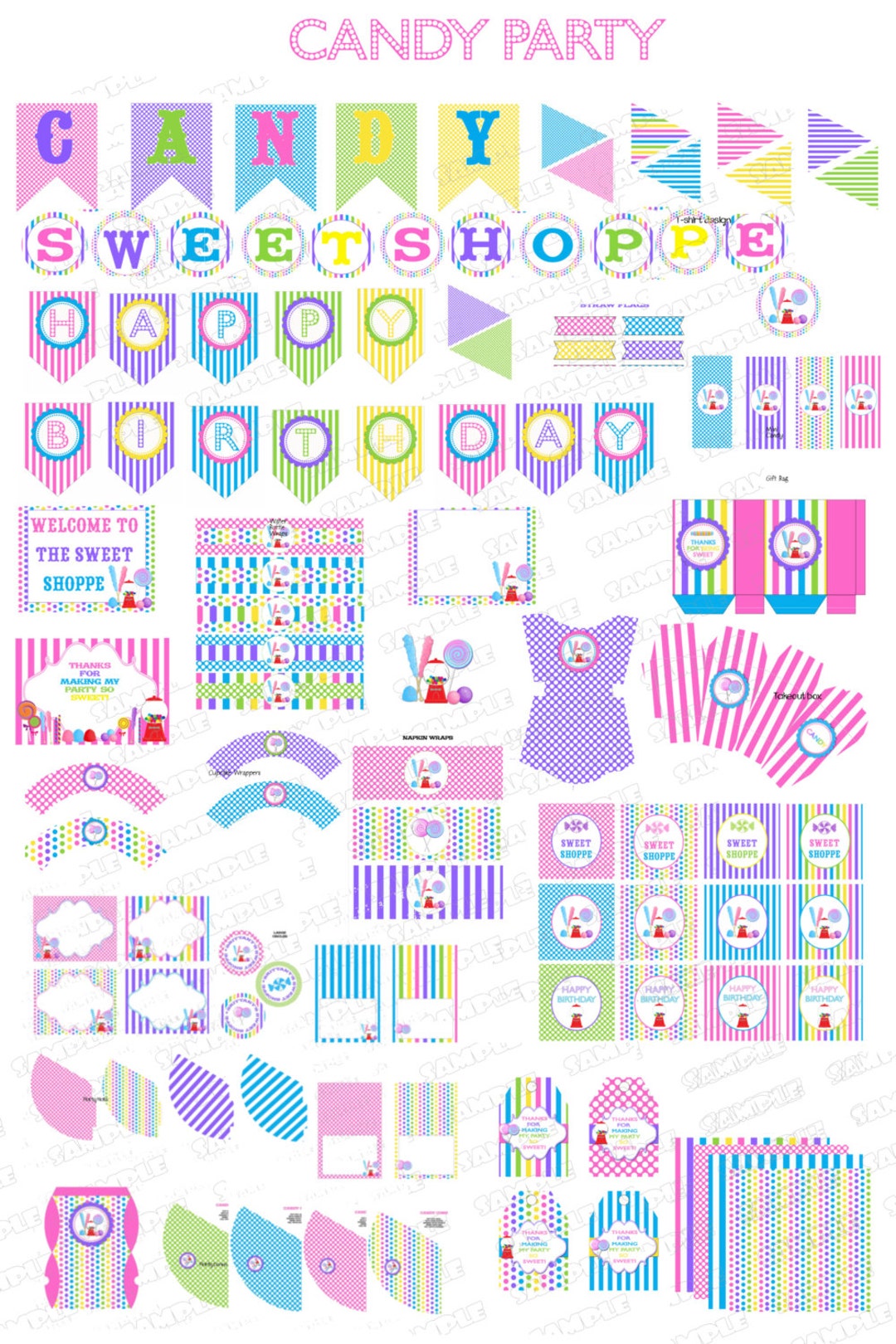 Candyland Party Candy Party Huge Birthday INSTANT DOWNLOAD NO ...
