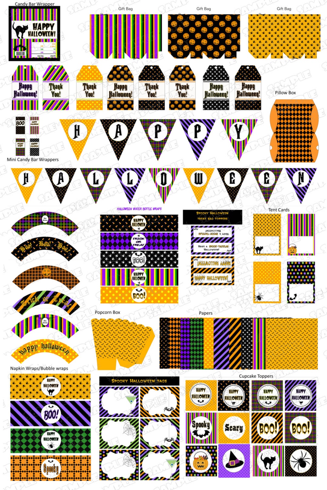 Halloween Party Printable Huge Printable Party Supplies INSTANT ...