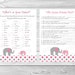 Pink Elephant Baby Shower Set of 8 Games Bundle Pink Elephant Printable ...