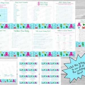 Under the Sea Baby Shower Games 12 Set Huge Bundle Printable INSTANT ...