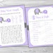 Elephant Baby Shower Games Purple and Gray Set of 8 Games Bundle Baby ...