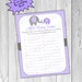 Elephant Baby Shower Games Purple and Gray Abc Baby Game Baby Shower ...