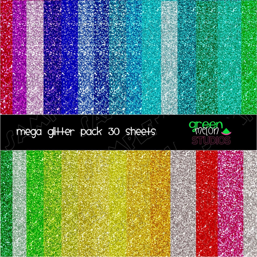 Mega Glitter Paper Pack 30 Sheets Digital Papers 12x12 INSTANT DOWNLOAD ...