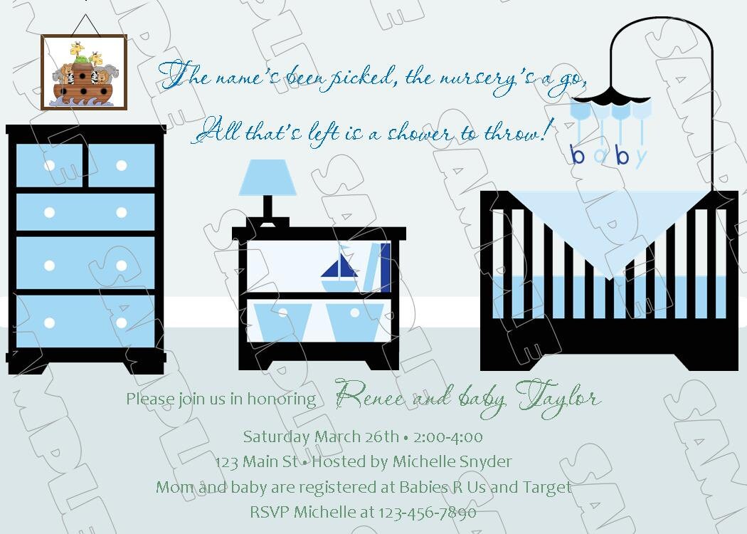 Baby Nursery Baby Shower Printable Invitations Uprint - Etsy
