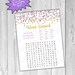Purple and Gold Baby Shower Games Word Search Game Printable INSTANT ...