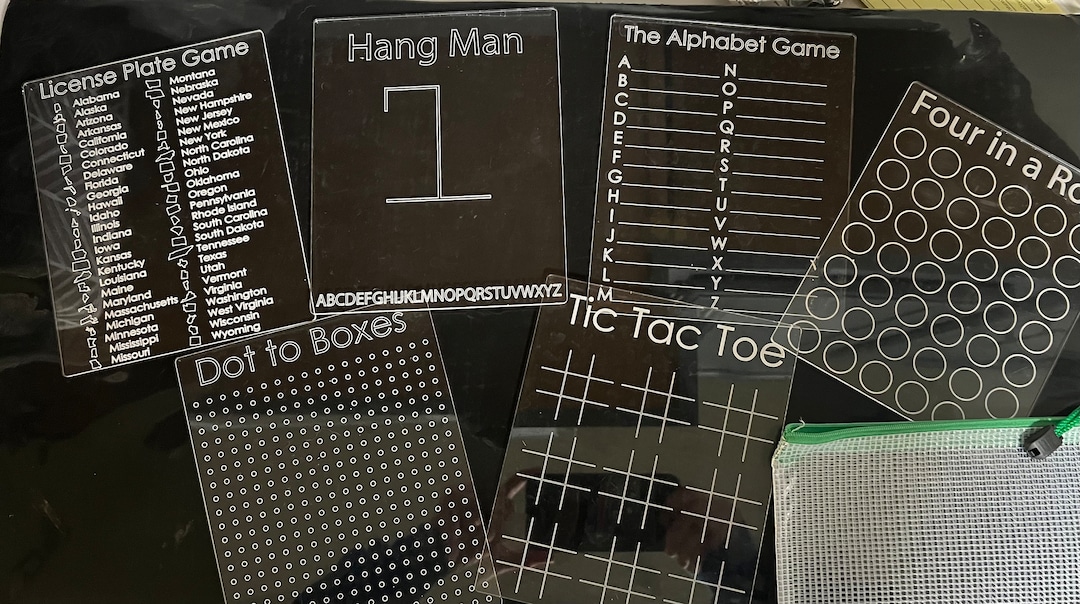 Reusable Travel Board Games, Dry Erase Games, Travel Games, Road Trip ...