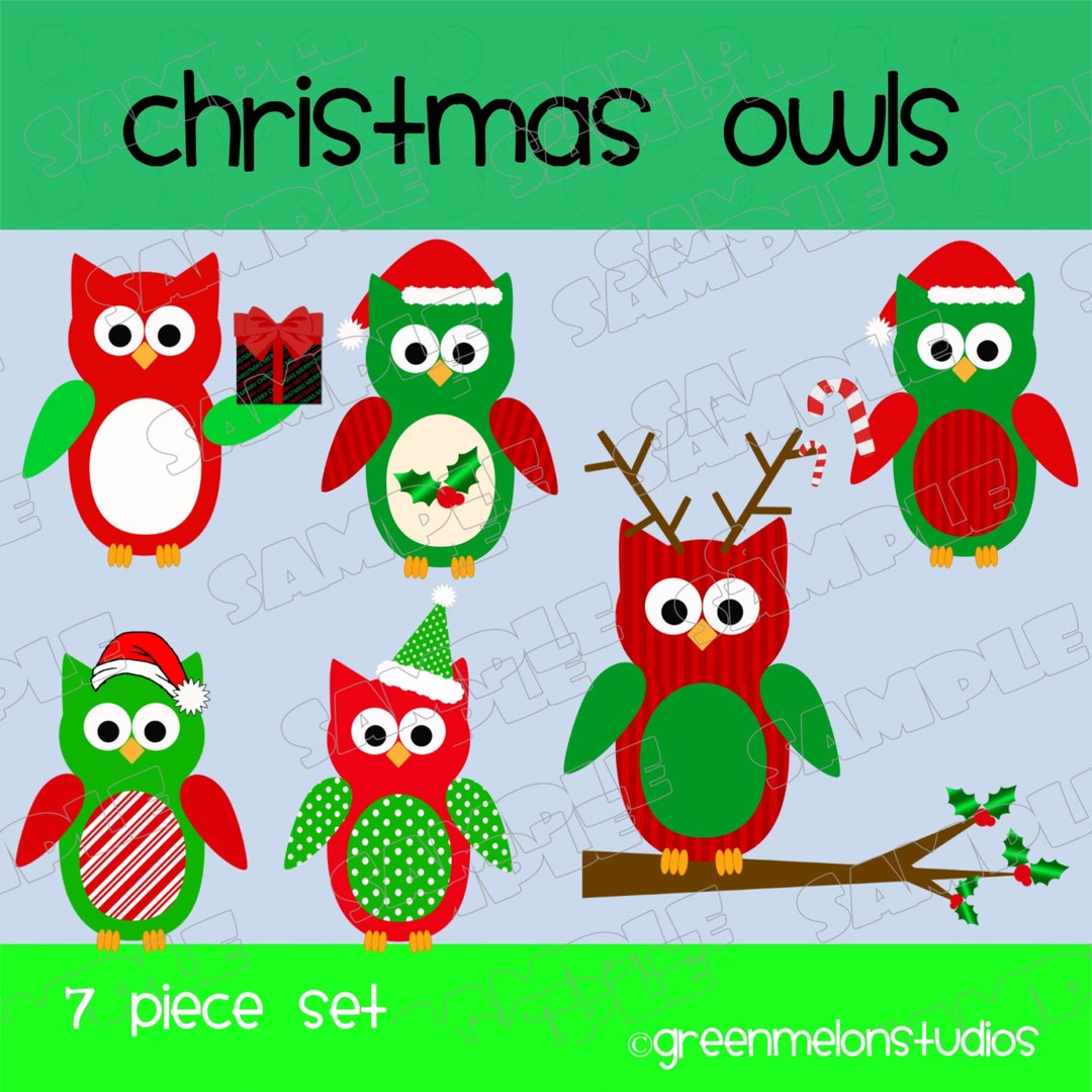 Owl Clipart Christmas Owls Png Files INSTANT DOWNLOAD Uprint by ...