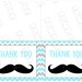 Mustache Baby Shower Thank You Card Printable INSTANT DOWNLOAD - Etsy