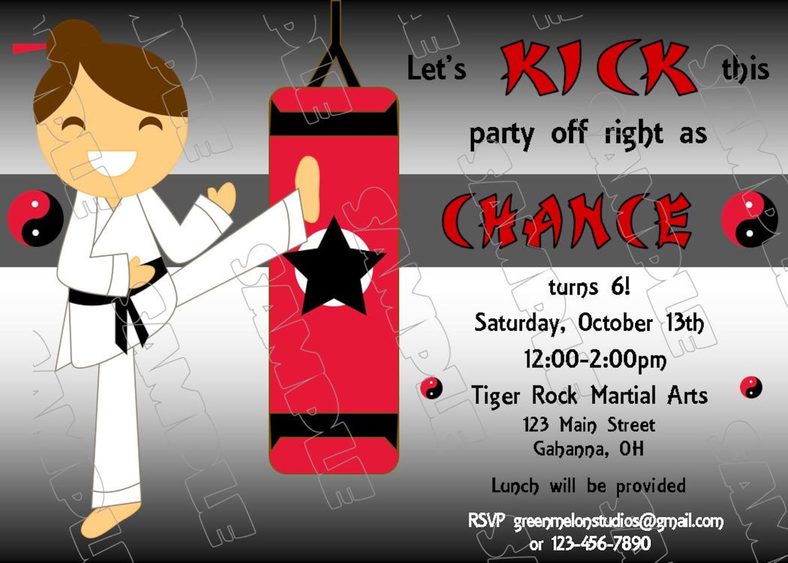 Karate Martial Arts Birthday Party Printable Invitations | Etsy
