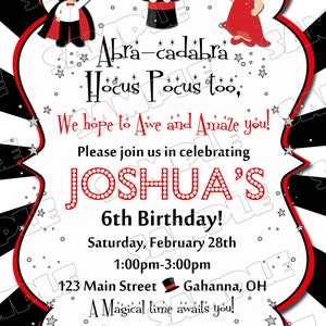 Magic Invite Magic Party Invitation Magic Birthday Magician Party ...