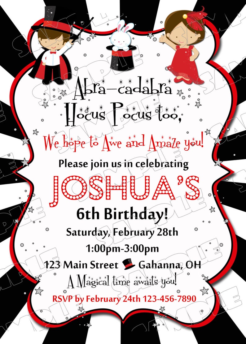 Magic Invite Magic Party Invitation Magic Birthday Magician | Etsy