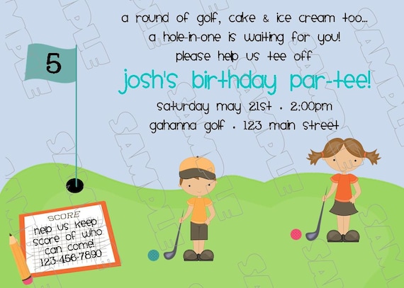 Miniature Golf Putt Putt Birthday Party Printable Invitations - Etsy