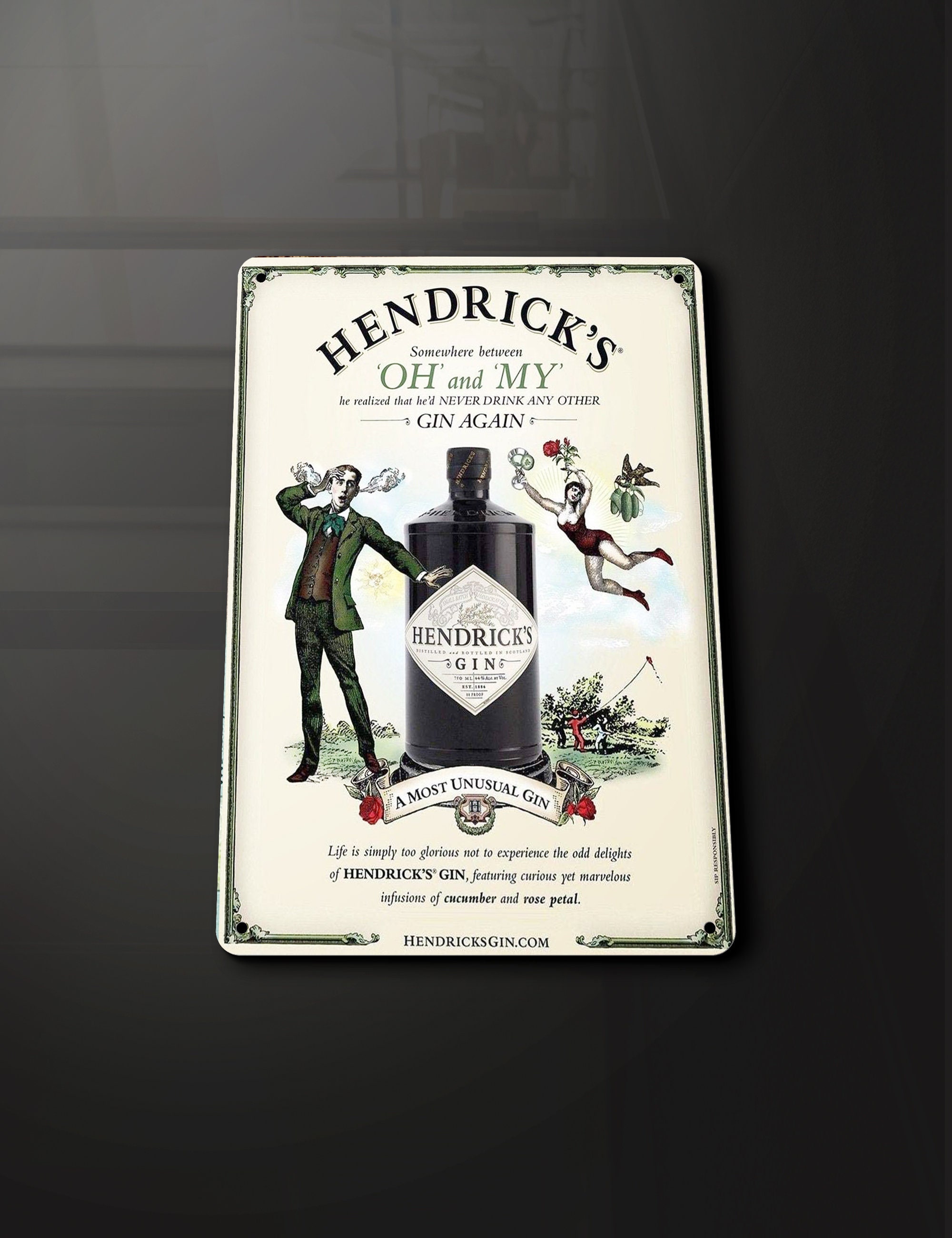 Hendricks Gin Pub Alcohol Bar - Metal Sign Metal Plaque Wall Art Decor ...