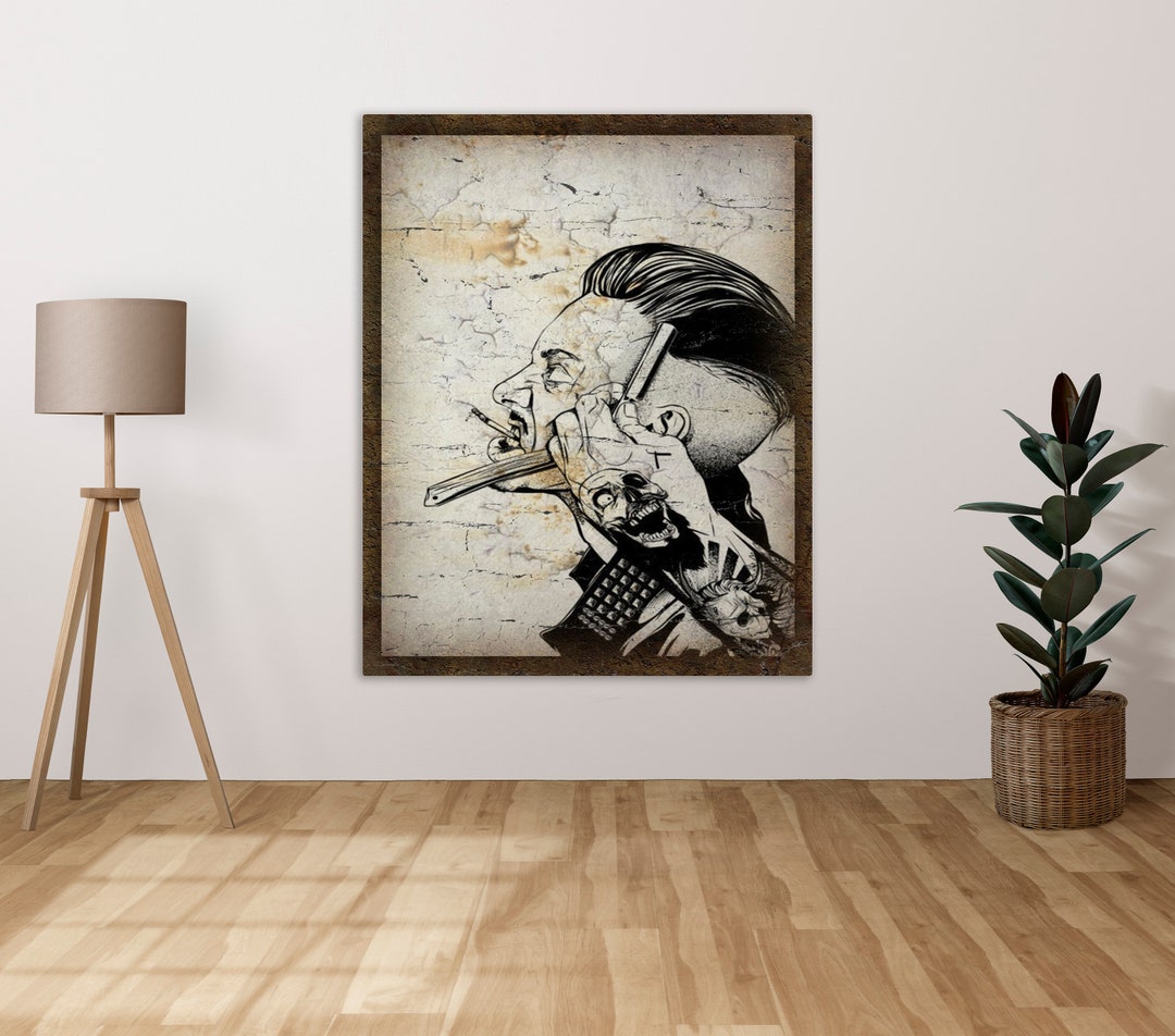 Barber Head Shave - Metal Sign Metal Plaque Wall Art Decor Signage - Etsy