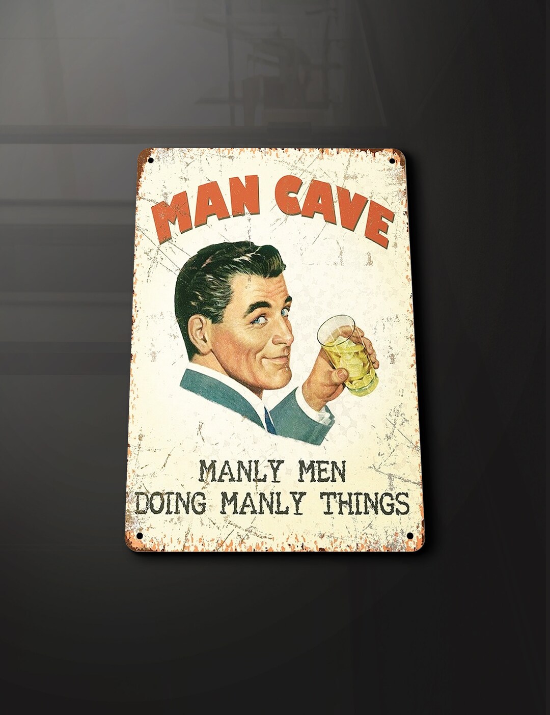 Man Cave Mainly Men Doing Manly Things - Metal Sign Metal Plaque Wall ...