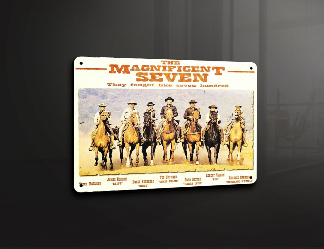 The Magnificent Seven Movie Poster - Metal Sign Metal Plaque Wall Art ...