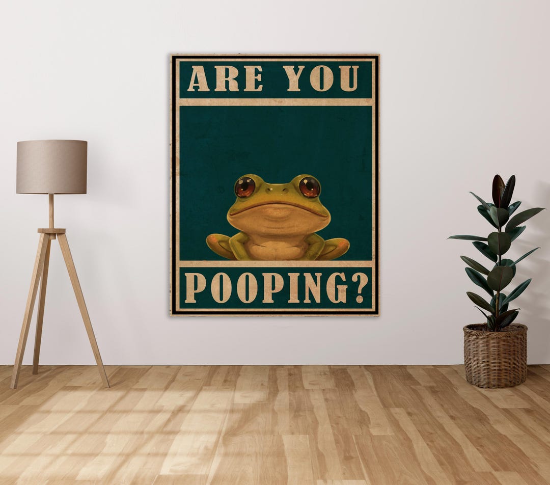 Are You Pooping? Funny Bathroom Sign Frog Cute Toilet Shower Bath ...