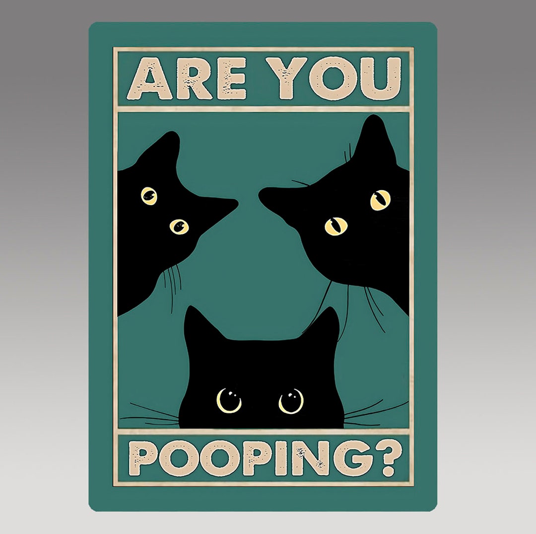 Are You Pooping Cats - Metal Sign Metal Plaque Wall Art Decor Signage ...