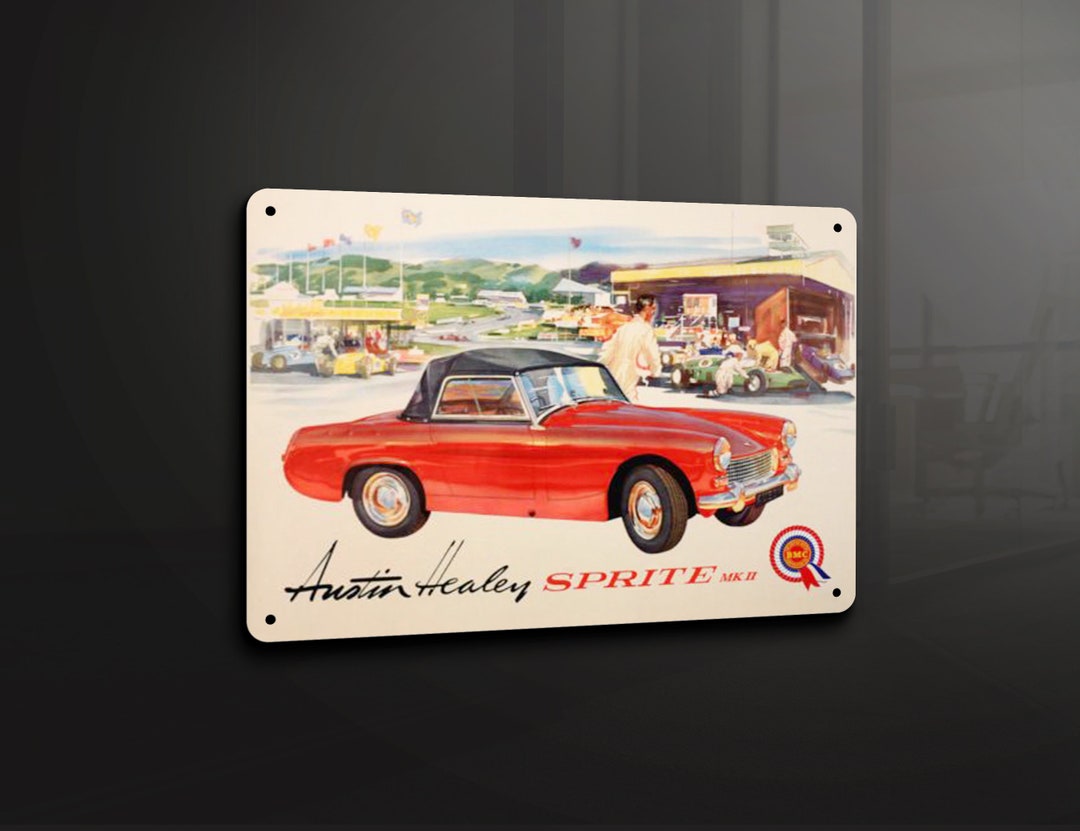 Austin Healey Sprite Car Garage - Metal Sign Metal Plaque Wall Art ...