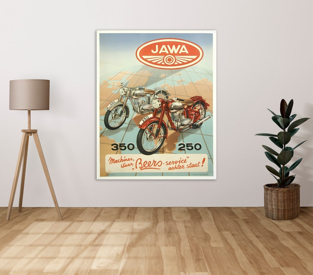 JAWA Motorcycle Motorbike Automotive Beers - Metal Sign Metal Plaque ...
