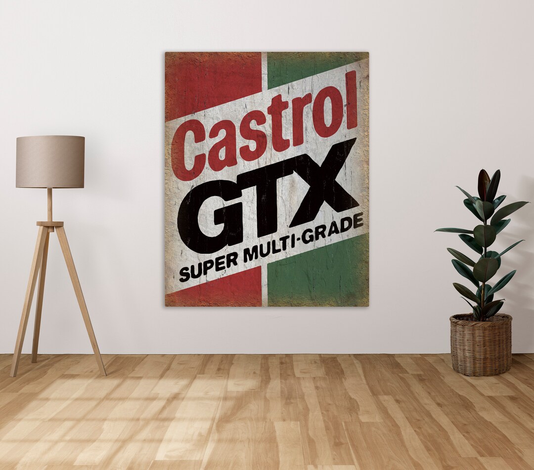Castrol GTX Oil Super Multi Grade - Metal Sign Metal Plaque Wall Art ...