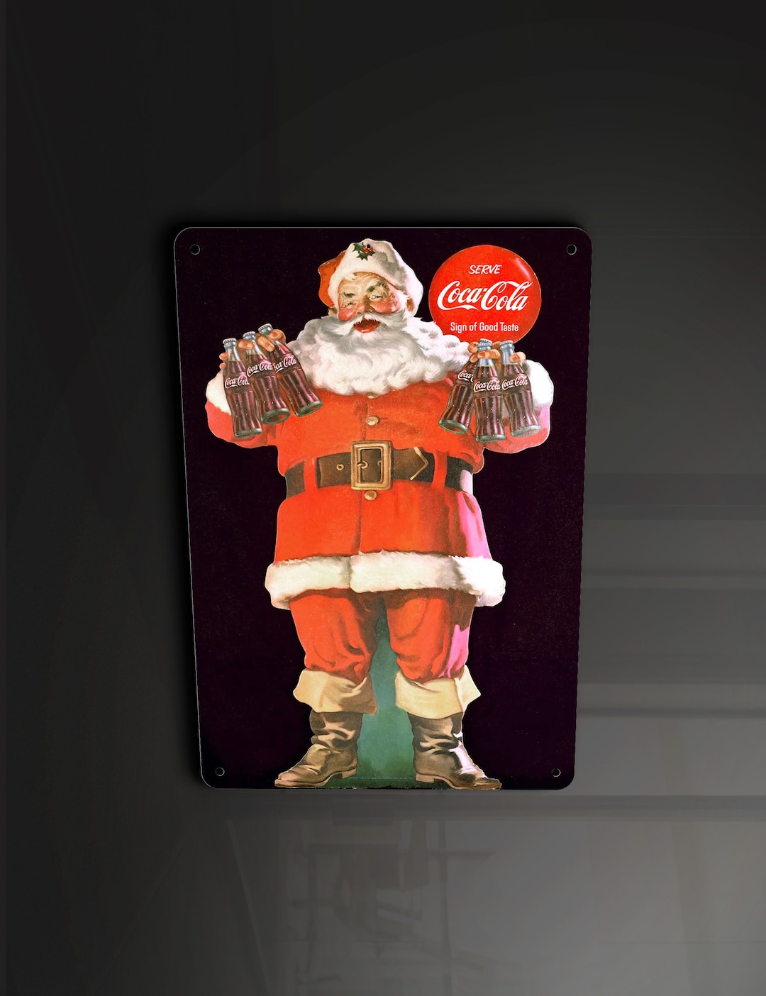 Coca Cola Coke Father Christmas Santa Xmas Metal Sign Metal Plaque Wall ...